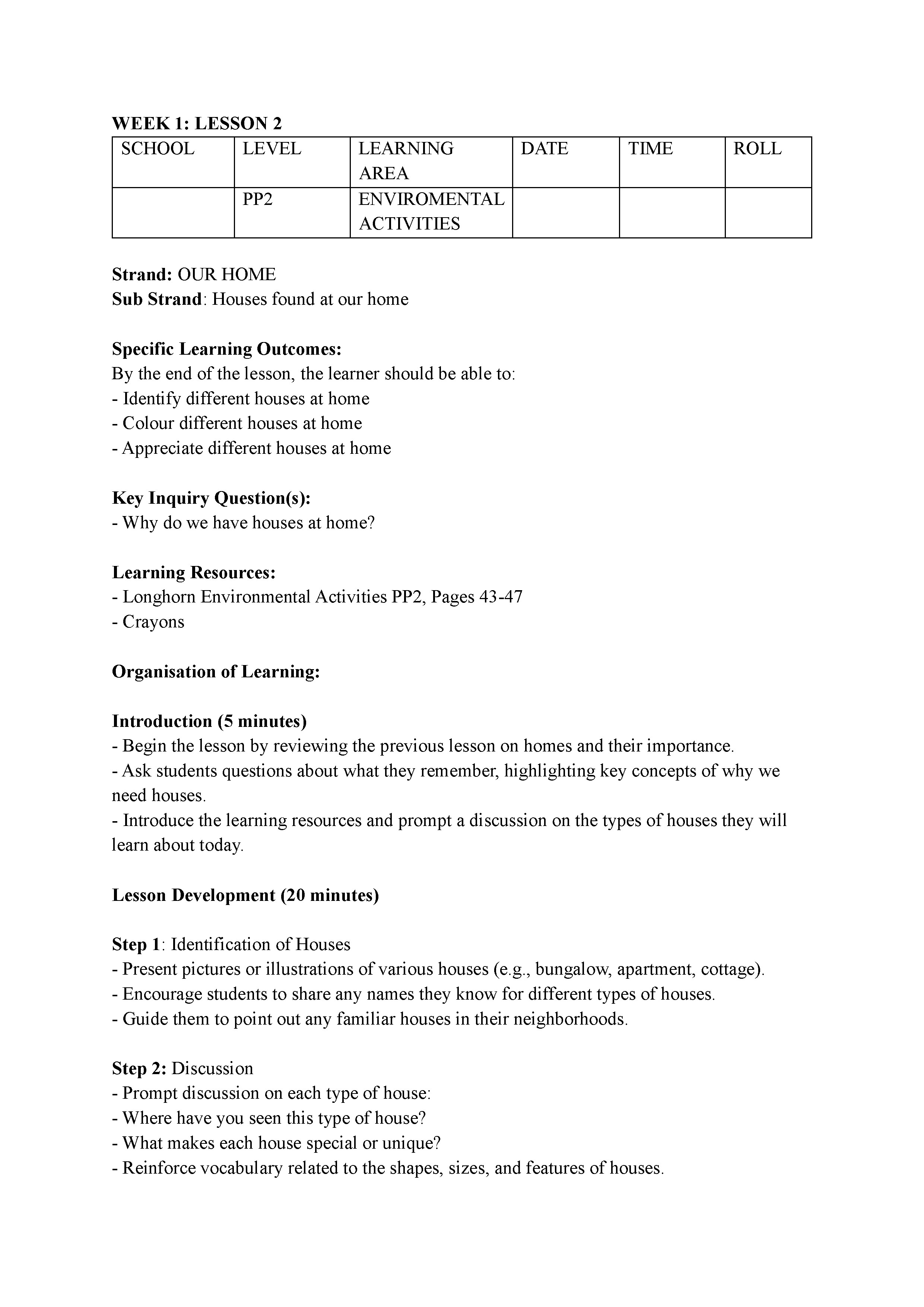 PP2 Rationalised Mathematics Lesson Plans term 2 2025