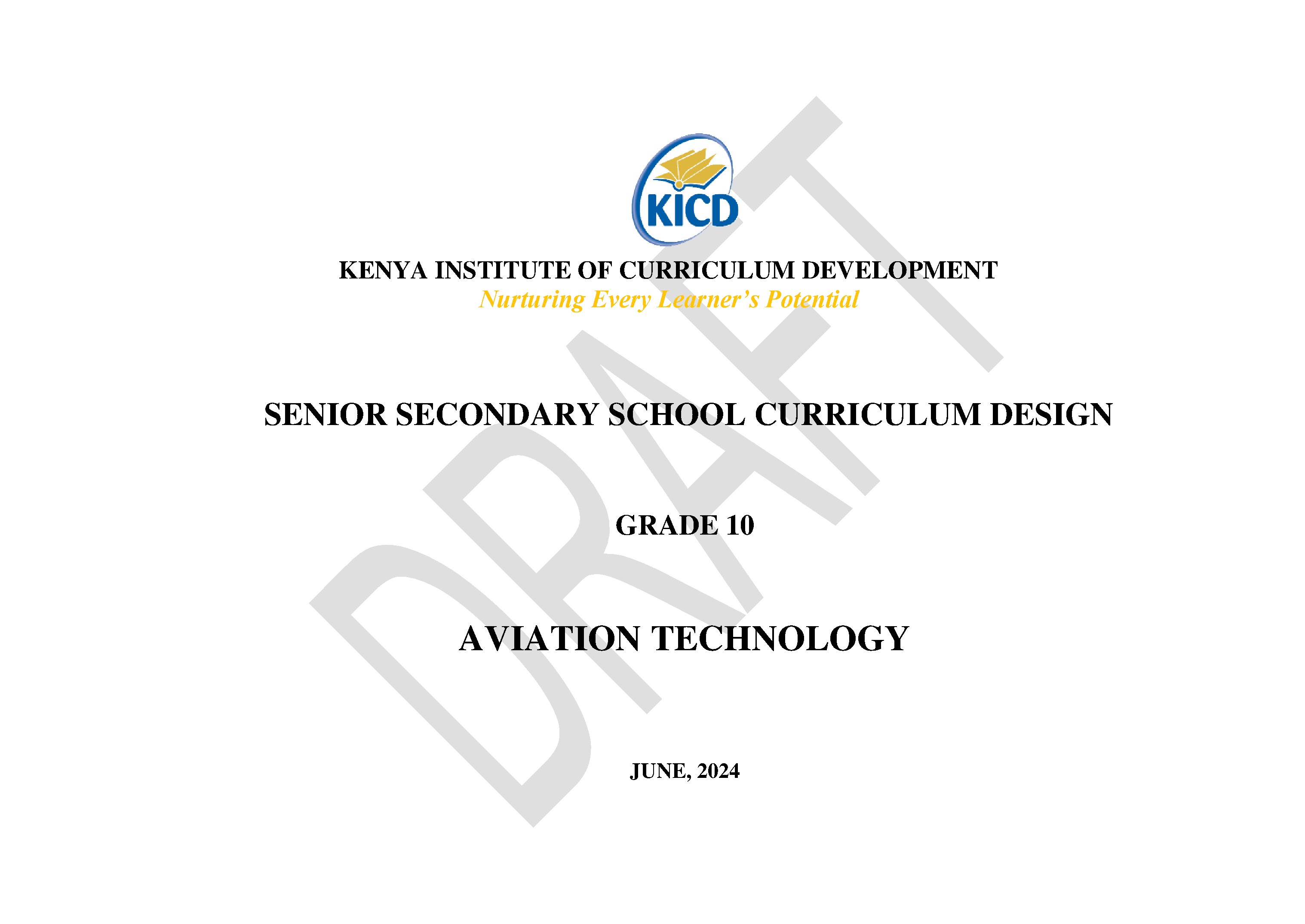 Grade 10 Aviation Curriculum design